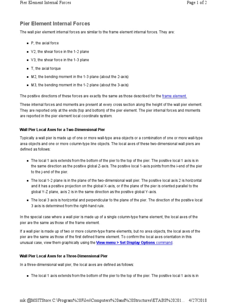 Pier Axis Definition in ETABS | PDF | Cartesian Coordinate System ...
