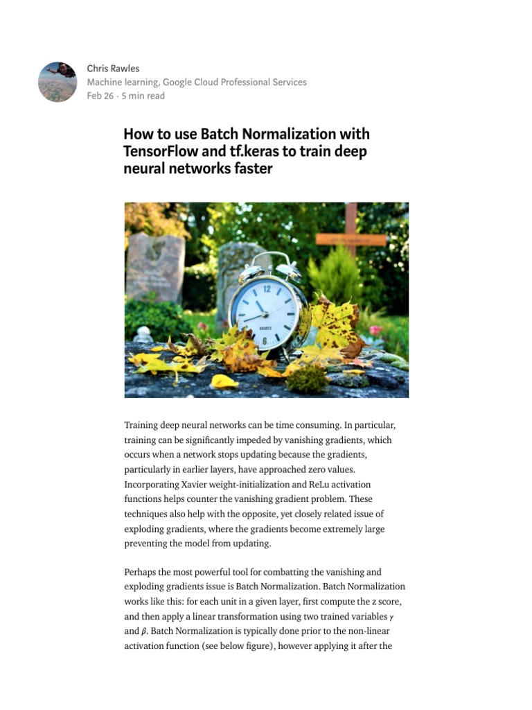 How To Use Batch Normalization With TensorFlow and TF - Keras To Train ...