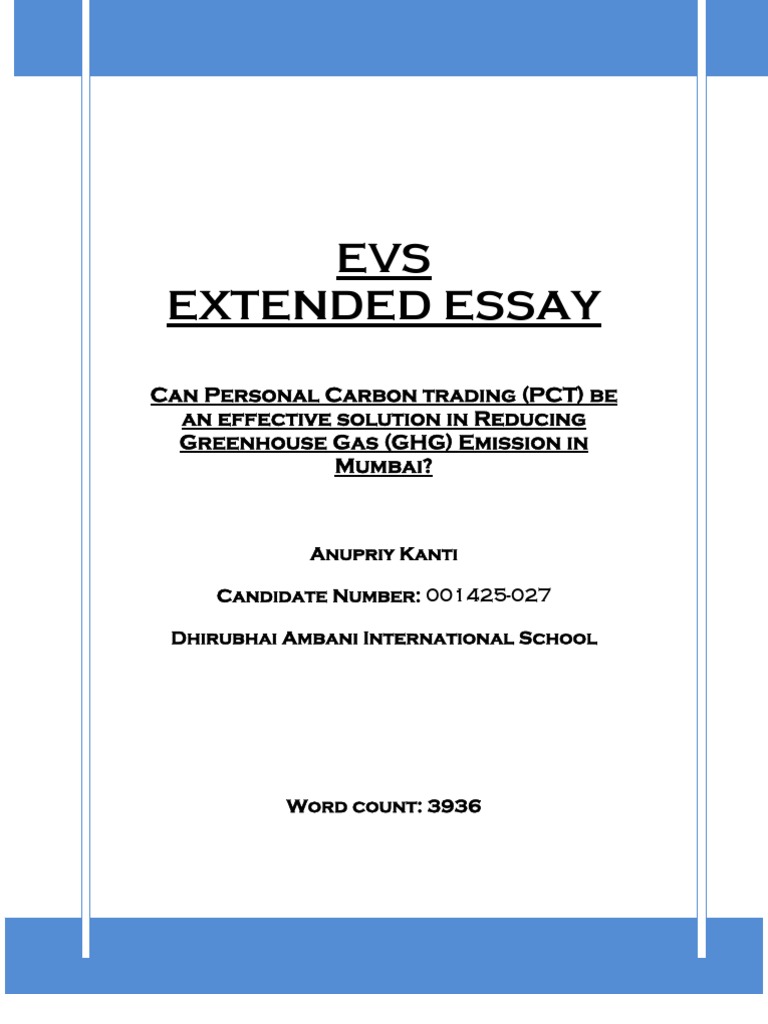 Extended Essay Final Draft | PDF | Emissions Trading | Greenhouse Gas