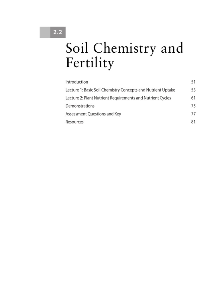 2.2 Soil Chemistry | PDF | Plant Nutrition | Soil