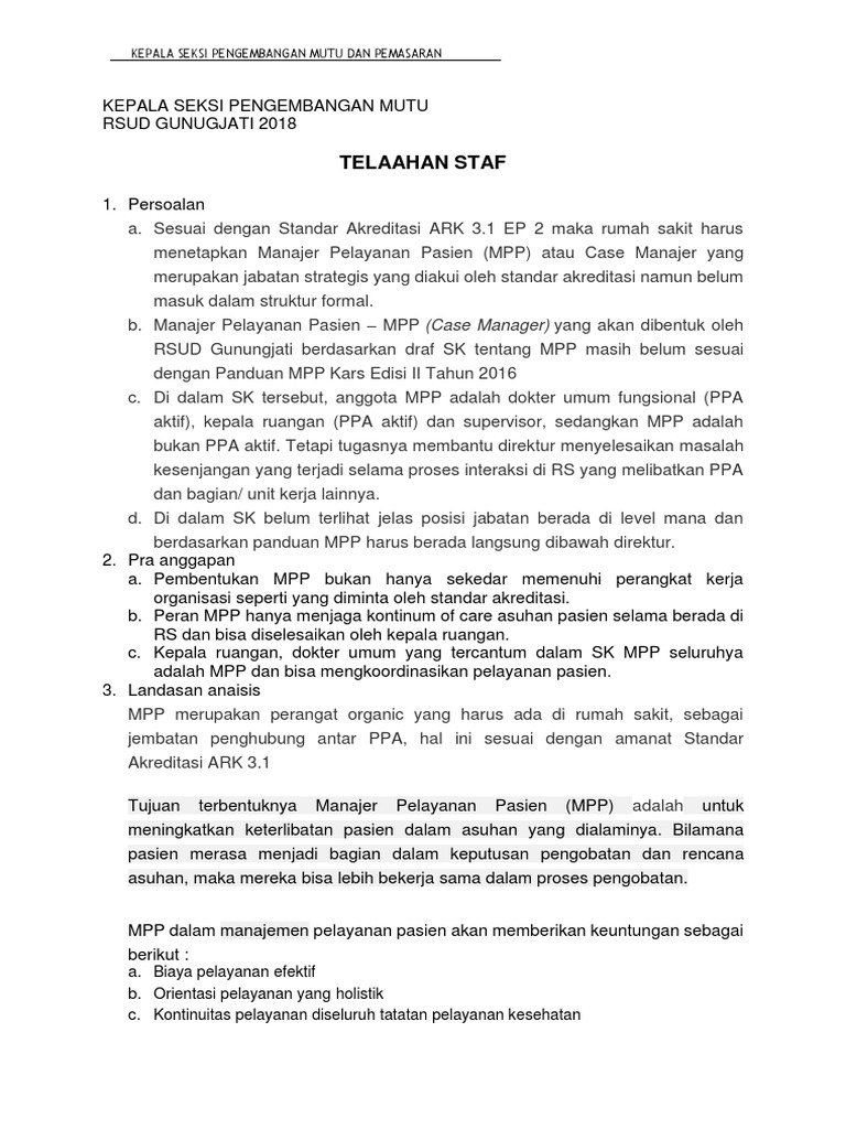 Telaahan Staf Rev | PDF
