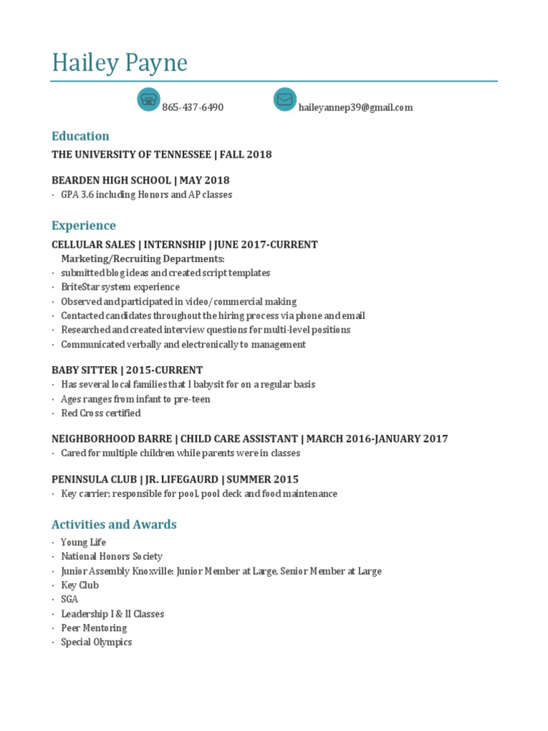 Hailey Payne Resume 2 | PDF