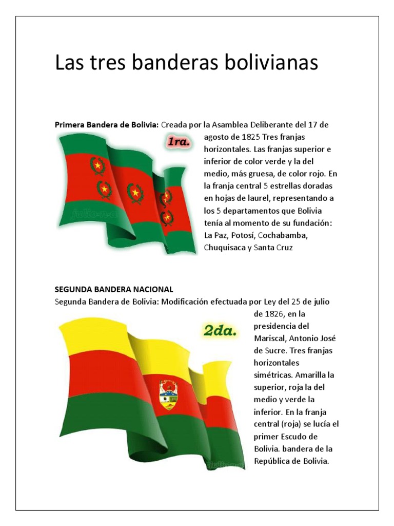 Historia de las tres banderas de Bolivia | PDF | Bandera | Símbolos ...