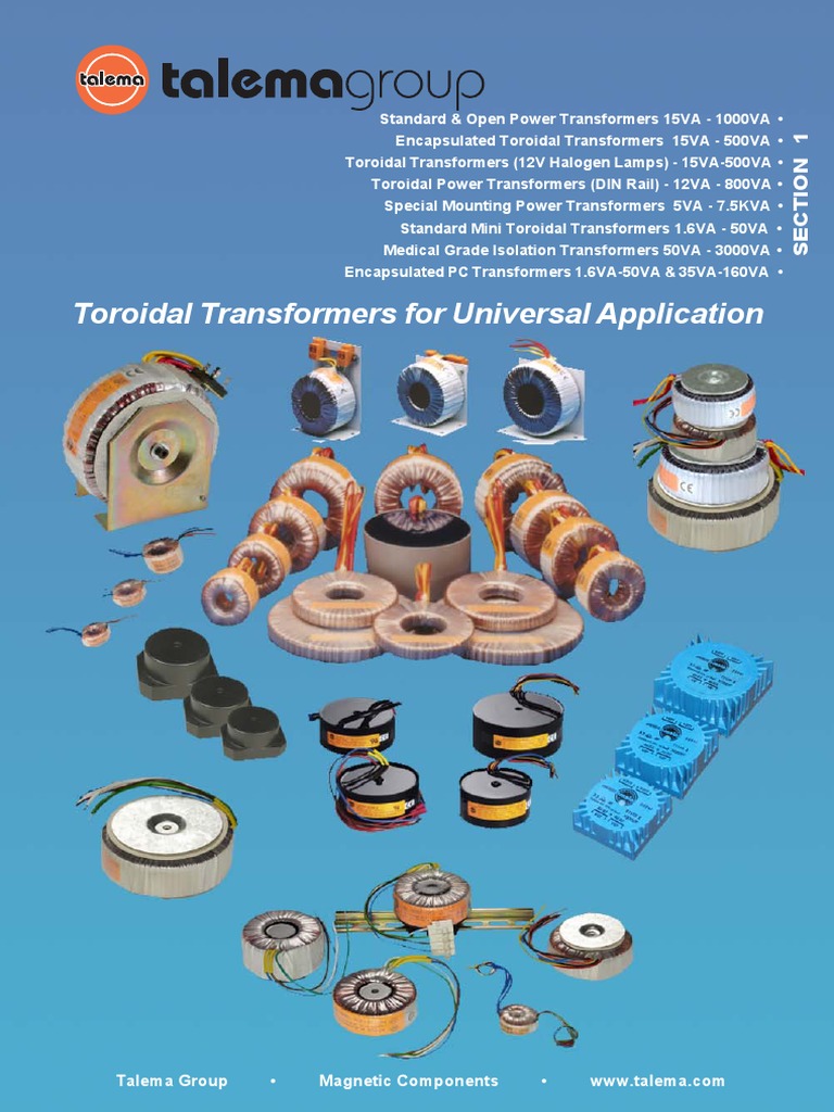 Talema Toroidal Transformers Overview | PDF | Transformer | Rectifier