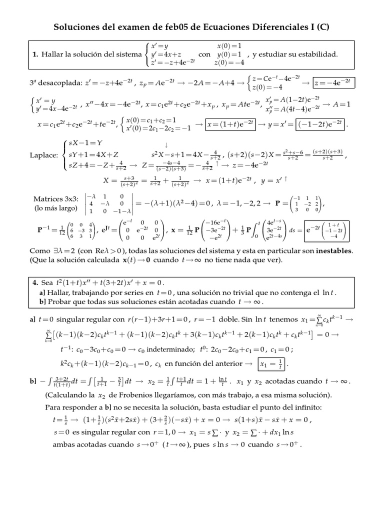 Ejercicios de Ecuas | PDF | Valores propios y vectores propios | Ecuaciones