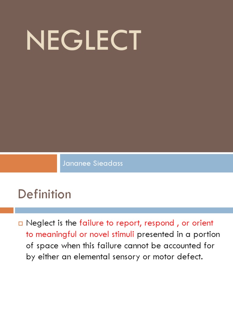 Neglect: Jananee Sieadass | PDF | Parietal Lobe | Neurology