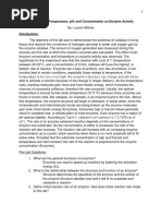 Bio 101 Sample Lab Report | PDF | Active Site | Enzyme