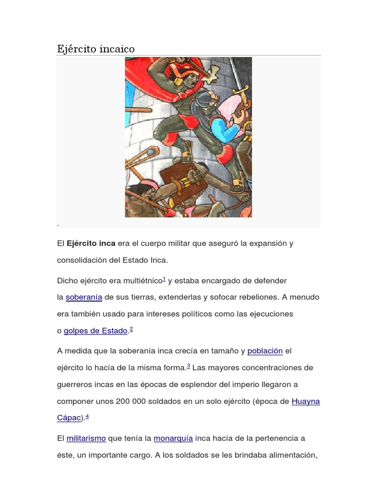 Ejército Incaico | PDF | Imperio Inca | Militar