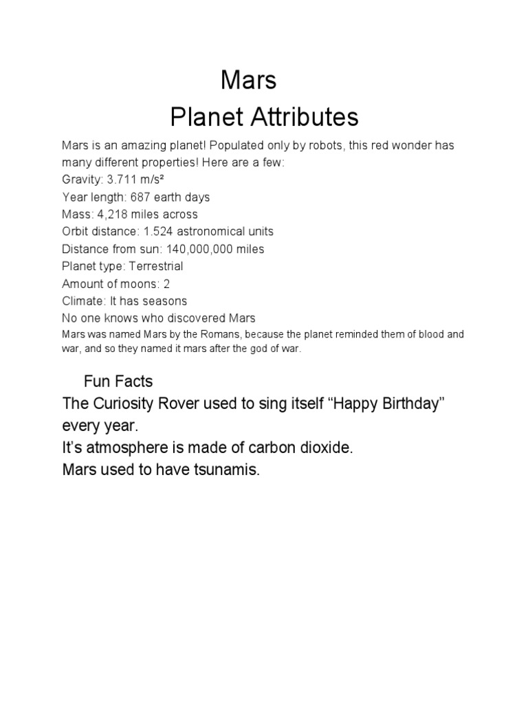 Mars | PDF | Mars | Planets