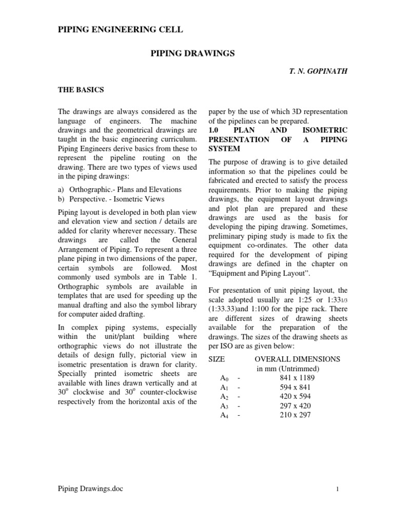 17 Basics of Piping Drawing PDF | PDF | Technical Drawing | Pipe (Fluid ...