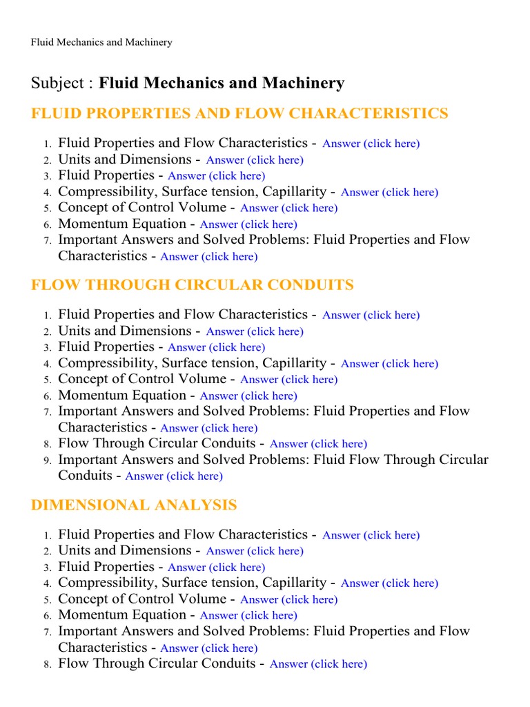 Fluid Mechanics and Machinery - Lecture Notes, Study Material and ...