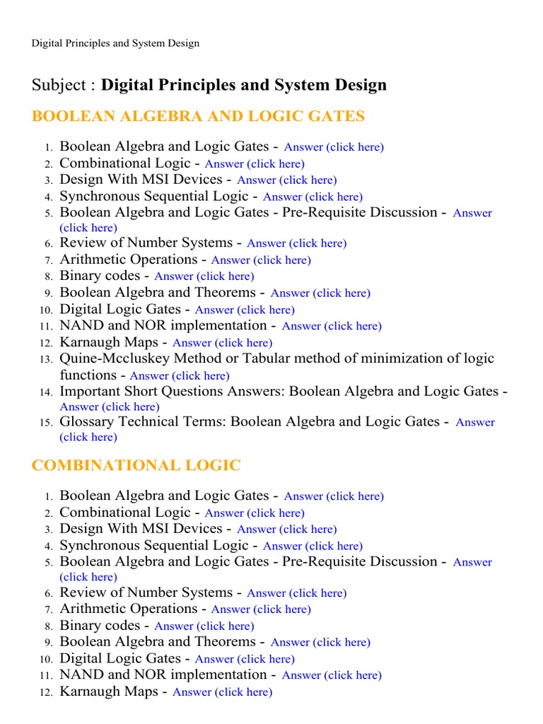 Digital Principles and System Design - Lecture Notes, Study Material ...
