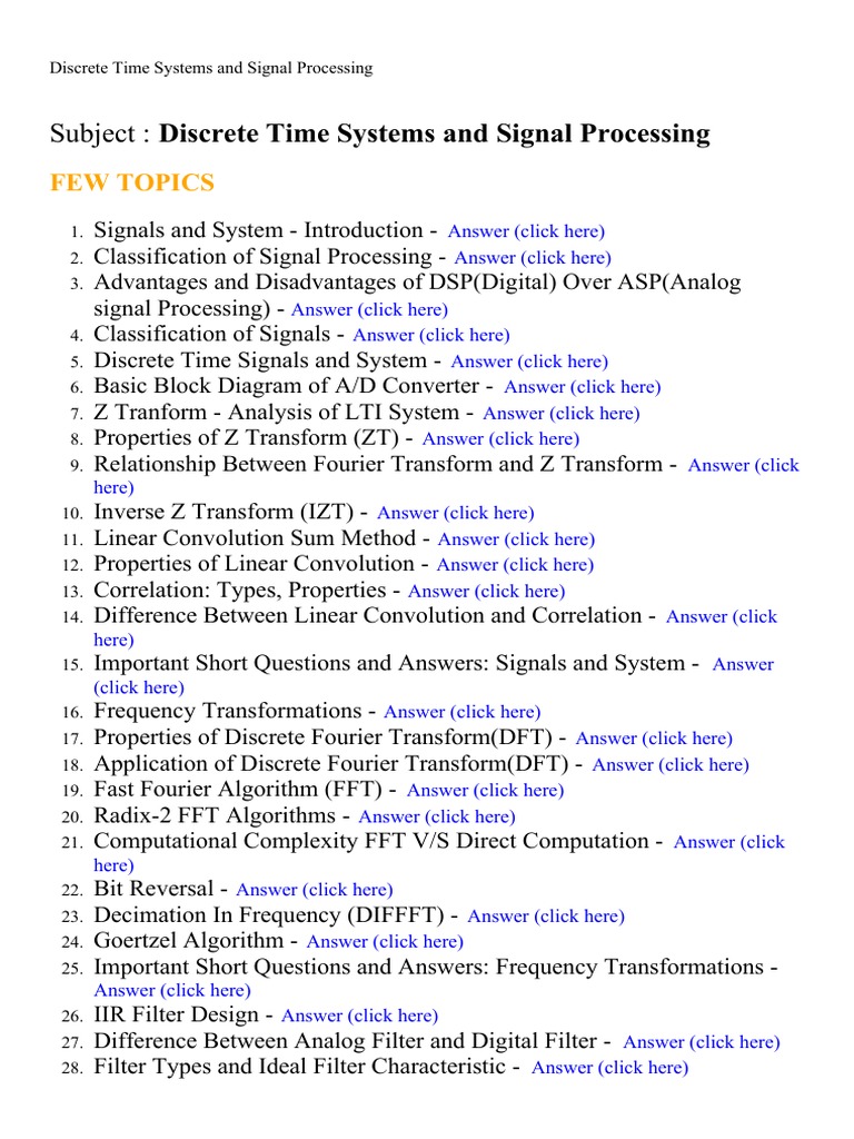 Discrete Time Systems and Signal Processing - Lecture Notes, Study ... Discrete Time Systems and Signal Processing - Lecture Notes, Study ...