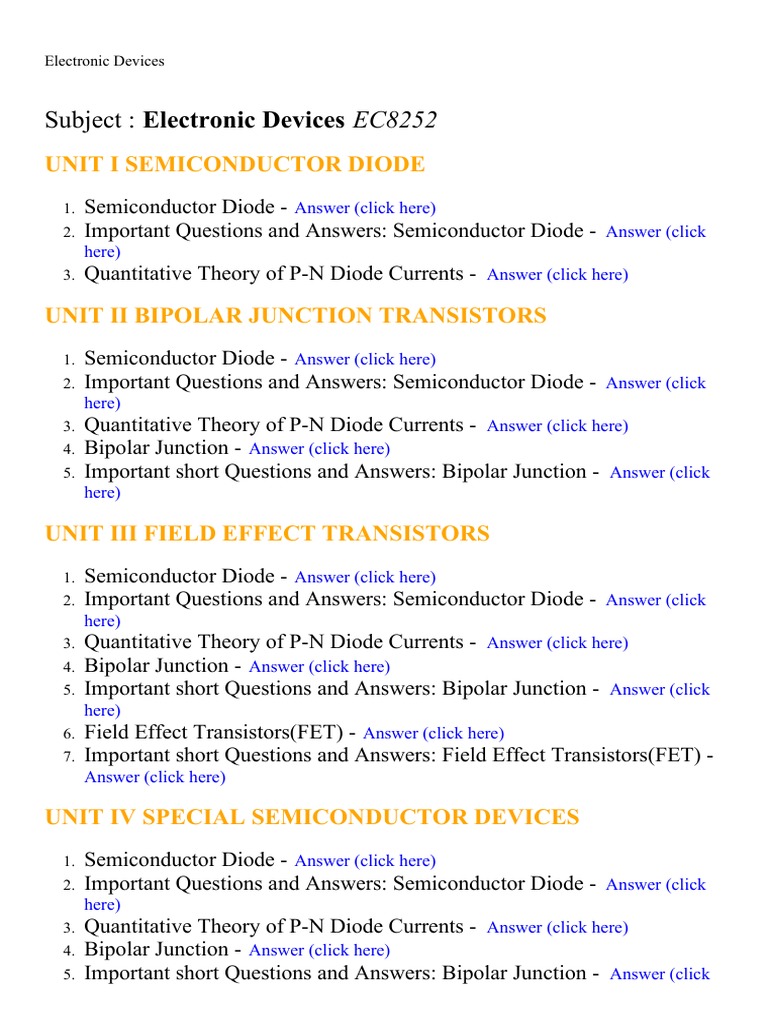 Electronic Devices - Lecture Notes, Study Material and Important ...