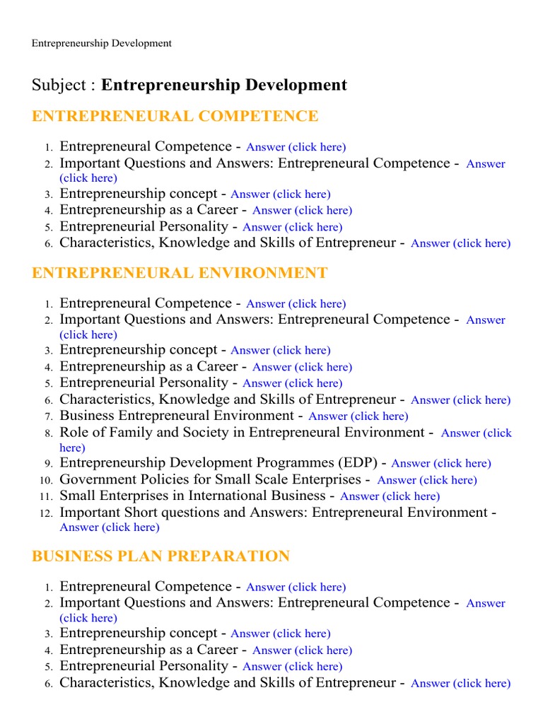 Entrepreneurship Development - Lecture Notes, Study Material and ...