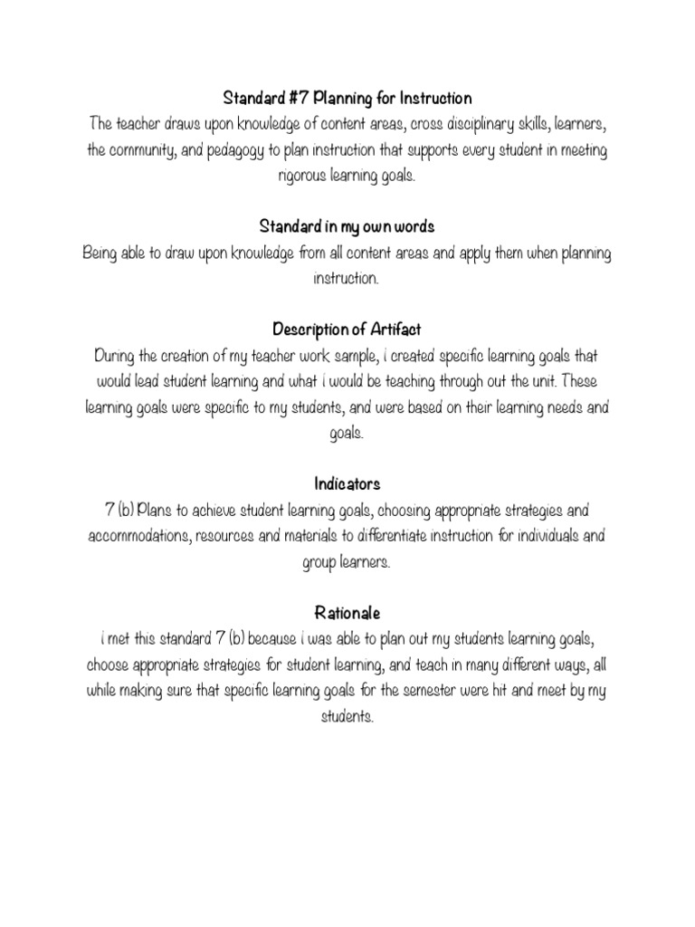 Standard 7 Artifact 1 Pdf