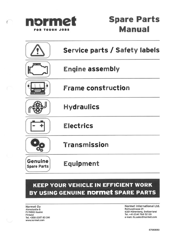 Manual de Partes Normet HIMEC 9905 BT | PDF