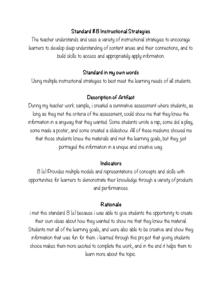 Standard 8 Artifact 2 | PDF