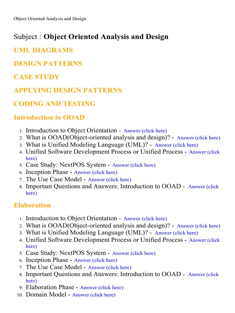Object Oriented Analysis and Design - Lecture Notes, Study Material and ...