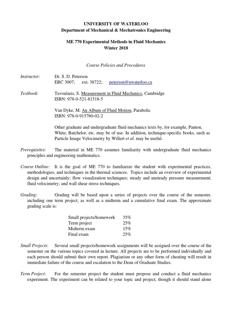 Course Policies and Procedures Instructor:: Peterson@uwaterloo - Ca ...