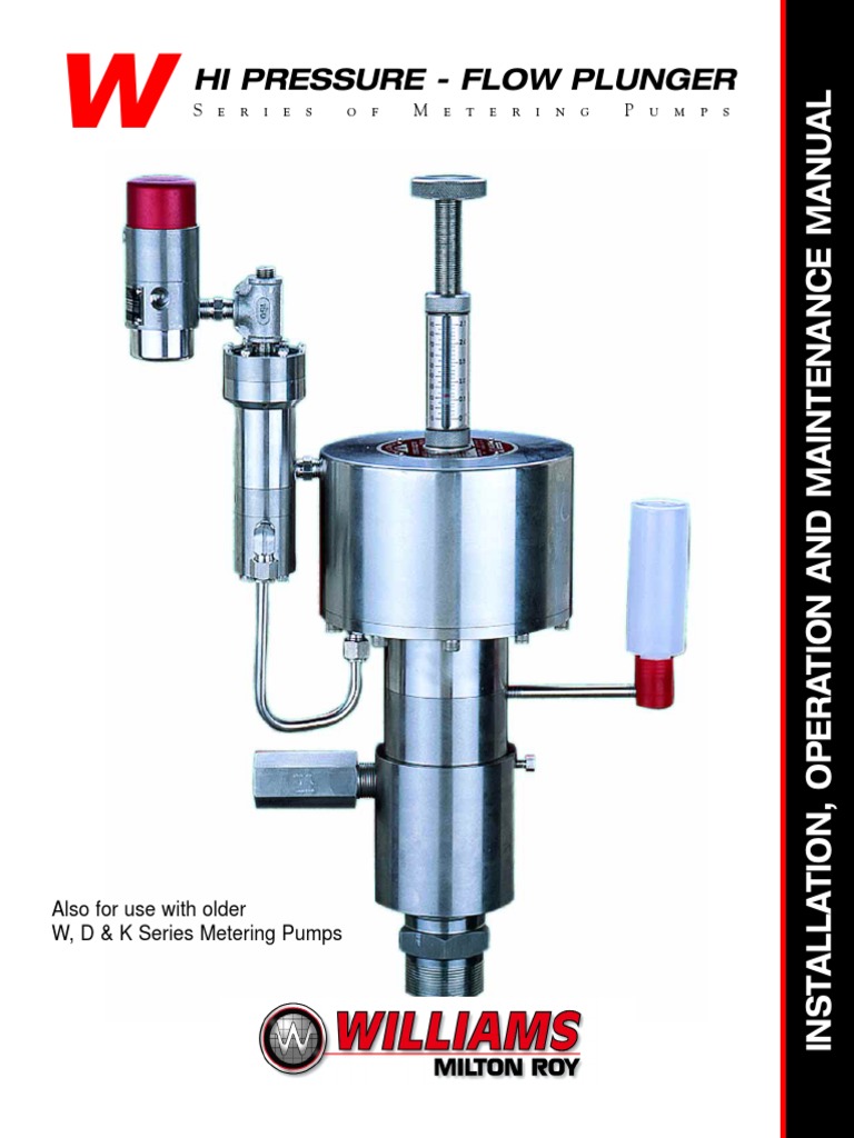 Williams w Series Pump Iom | Pump | Valve