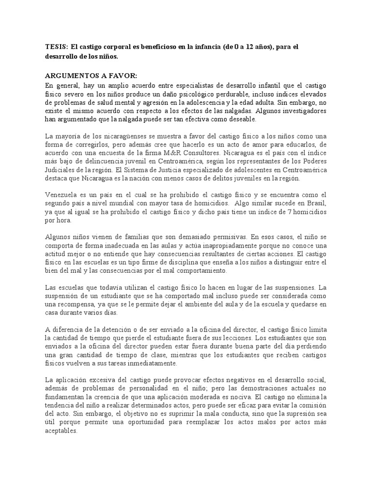 Argumentos Debate | PDF | Comportamiento | Adultos