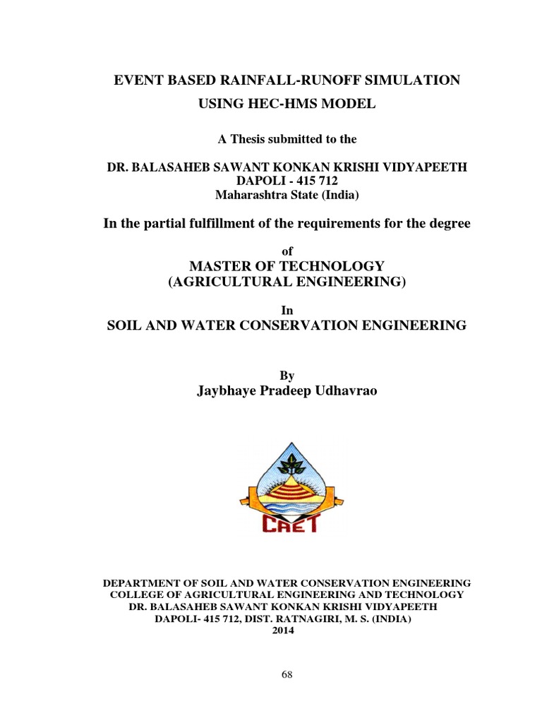 HEC-HMS Rainfall-Runoff Simulation Thesis | PDF | Drainage Basin | Hydrology