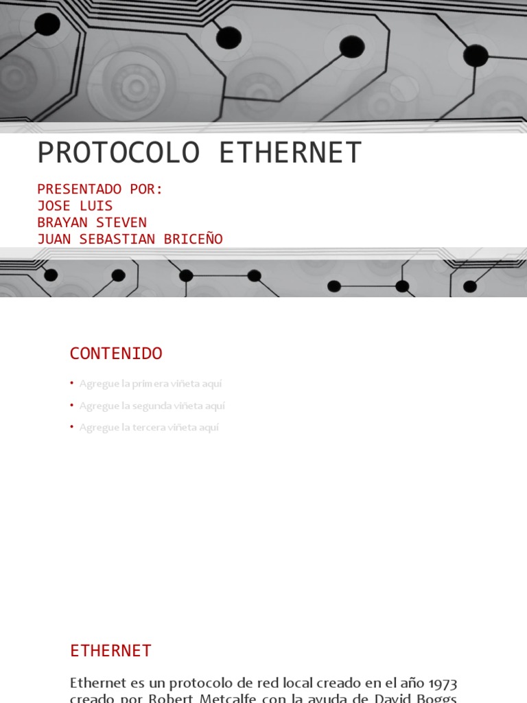 Protocolo Ethernet | PDF | Ethernet | Redes de computadoras