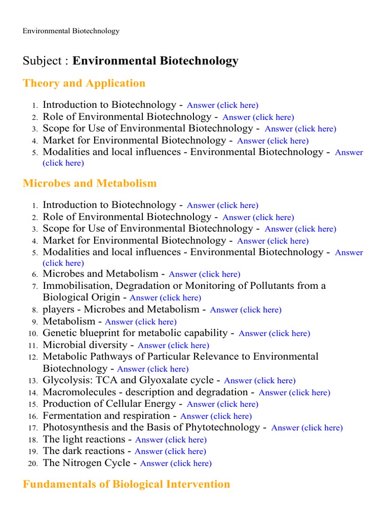 Environmental Biotechnology - Lecture Notes, Study Material and ...