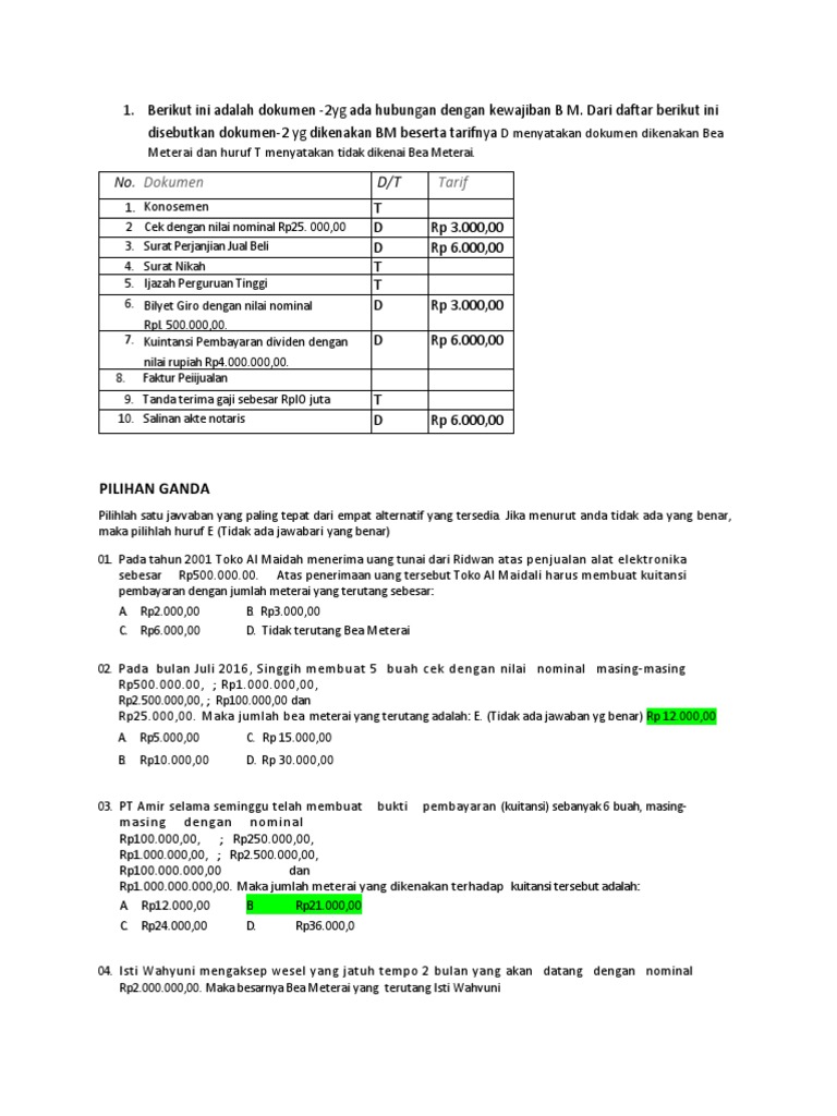 XXX PR Bea Meterai | PDF