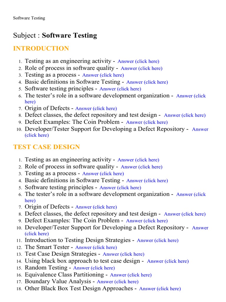 Software Testing - Lecture Notes, Study Material and Important ...
