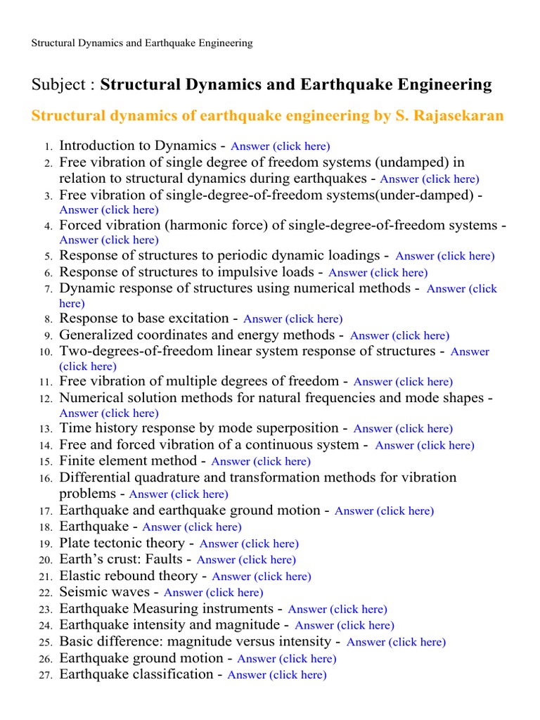 Structural Dynamics in Earthquake Engineering | PDF | Earthquakes ...