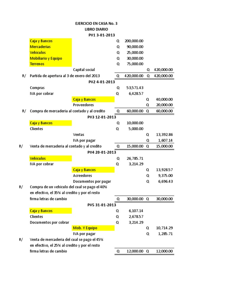 Ejercicios Contabilidad | Bancos | Contabilidad