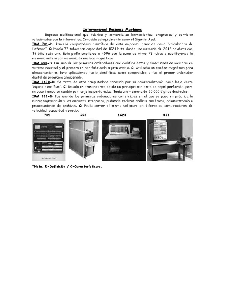 Historia de las máquinas IBM | PDF
