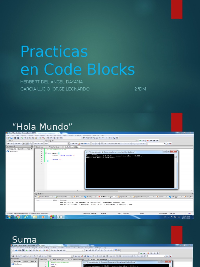 Practicas Code Blocks | PDF