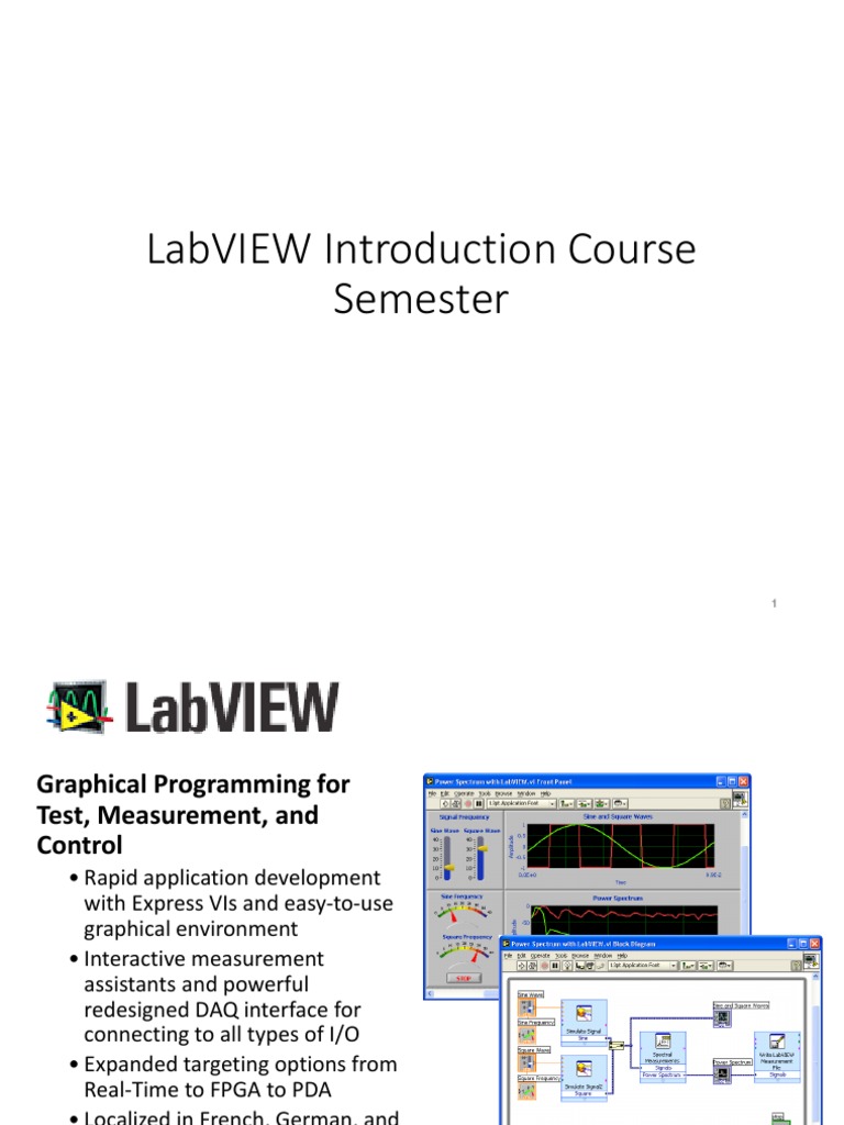 Labview Introduction Course Semester | PDF | Array Data Structure | Control Flow