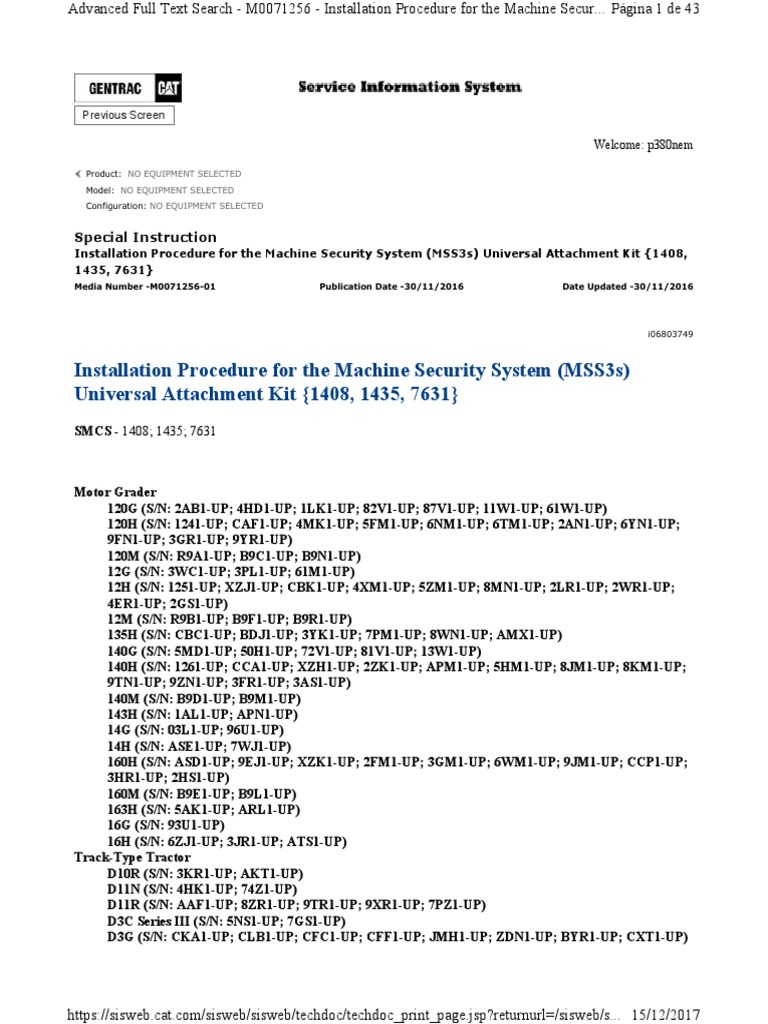 Installation Procedure For The Machine Security System (MSS3s ...