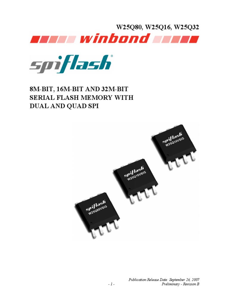 Winbond w25q80 w25q16 w25q32 | PDF | Flash Memory | Input/Output
