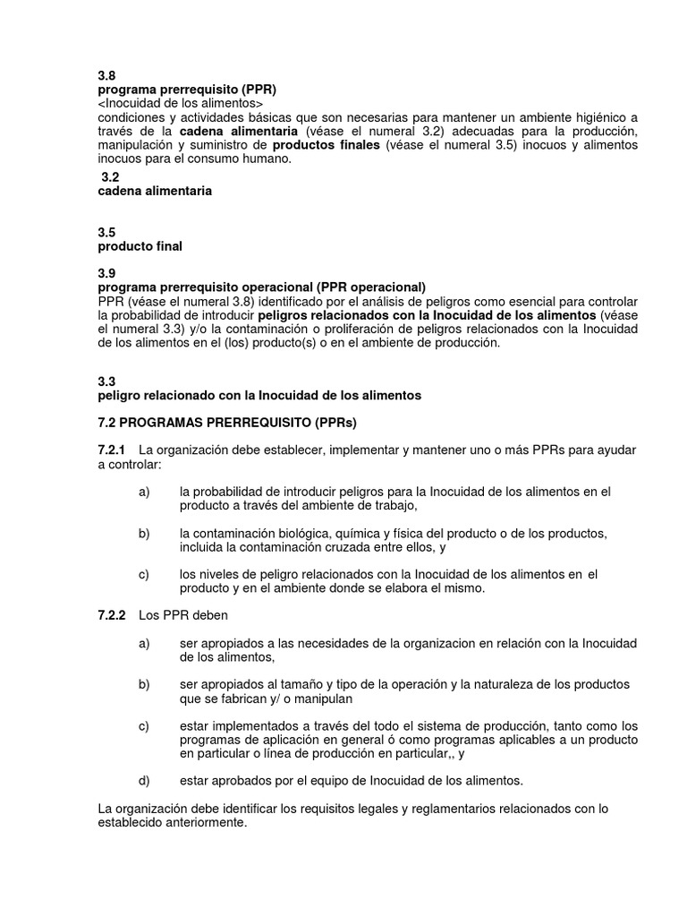 PPR y Ppro | PDF | Alimentos | Contaminación