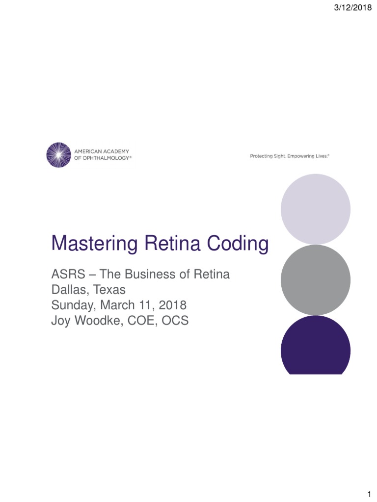 Retina Coding and Global Periods Guide | PDF | Surgery | Vision