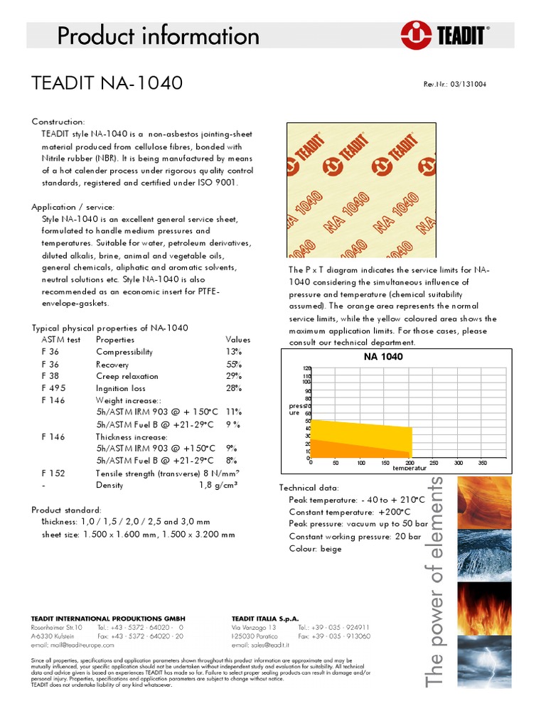 Gasket Flanged Teadit Na1040 | PDF | Applied And Interdisciplinary ...
