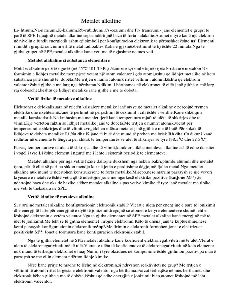 Metalet Alkaline | PDF