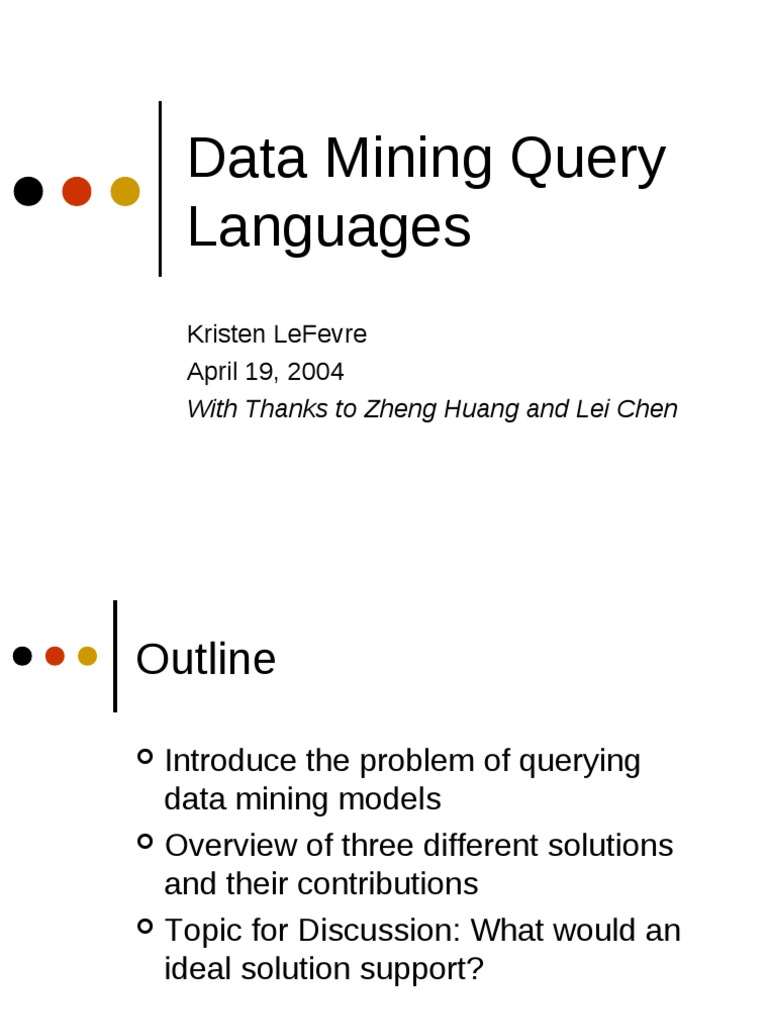 Data Mining Query Languages Pdf Sql Databases 