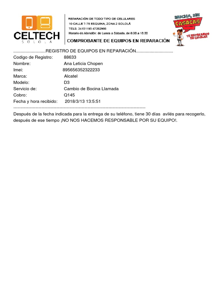 Ejemplo de Comprobante | PDF