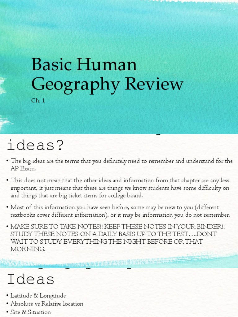 Chapter 1 Basic Human Geography Review | PDF | Geography | Map