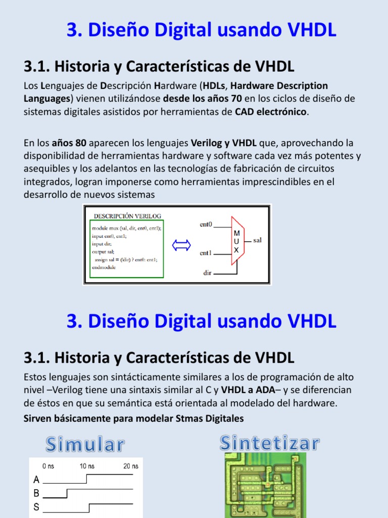 Clase11 VHDL Historia | PDF | Vhdl | Lenguaje de programación