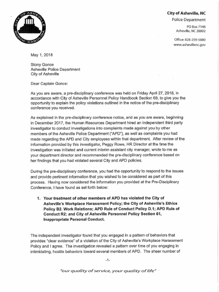 Stony Gonce Termination Letter | PDF