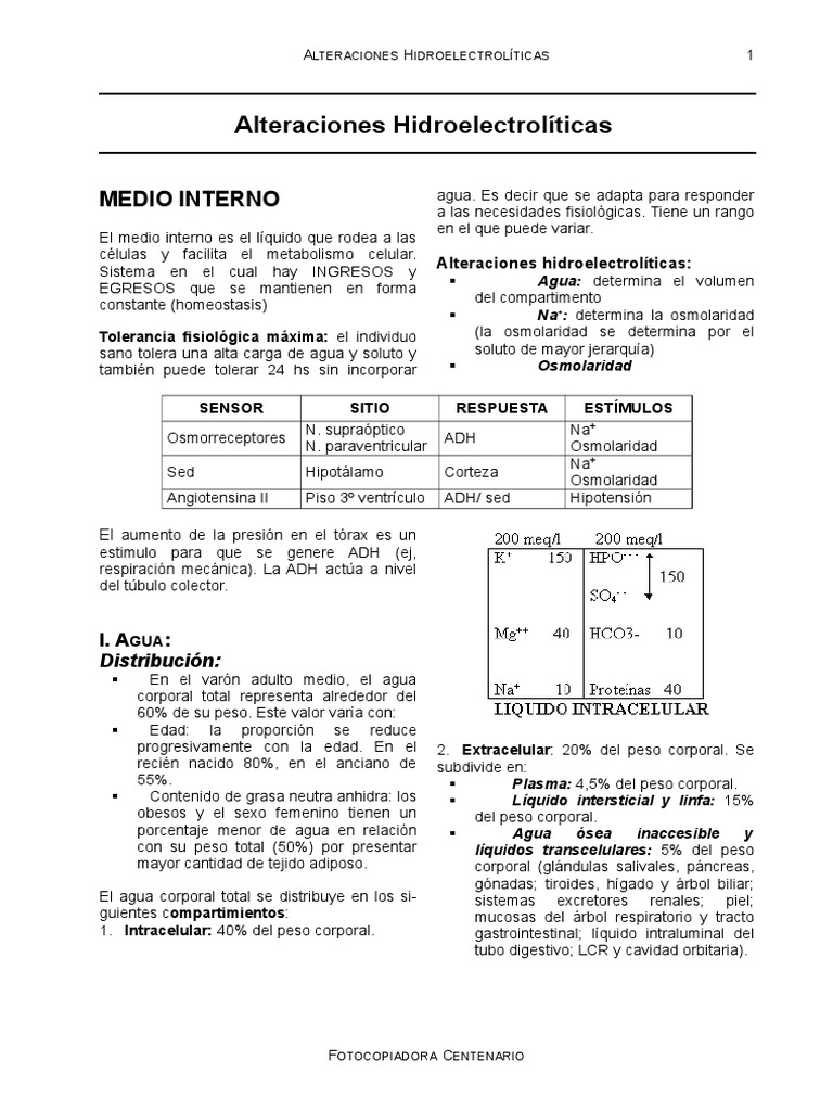 01 Alteraciones Hidroelectrolíticas | PDF | Sodio | Riñón