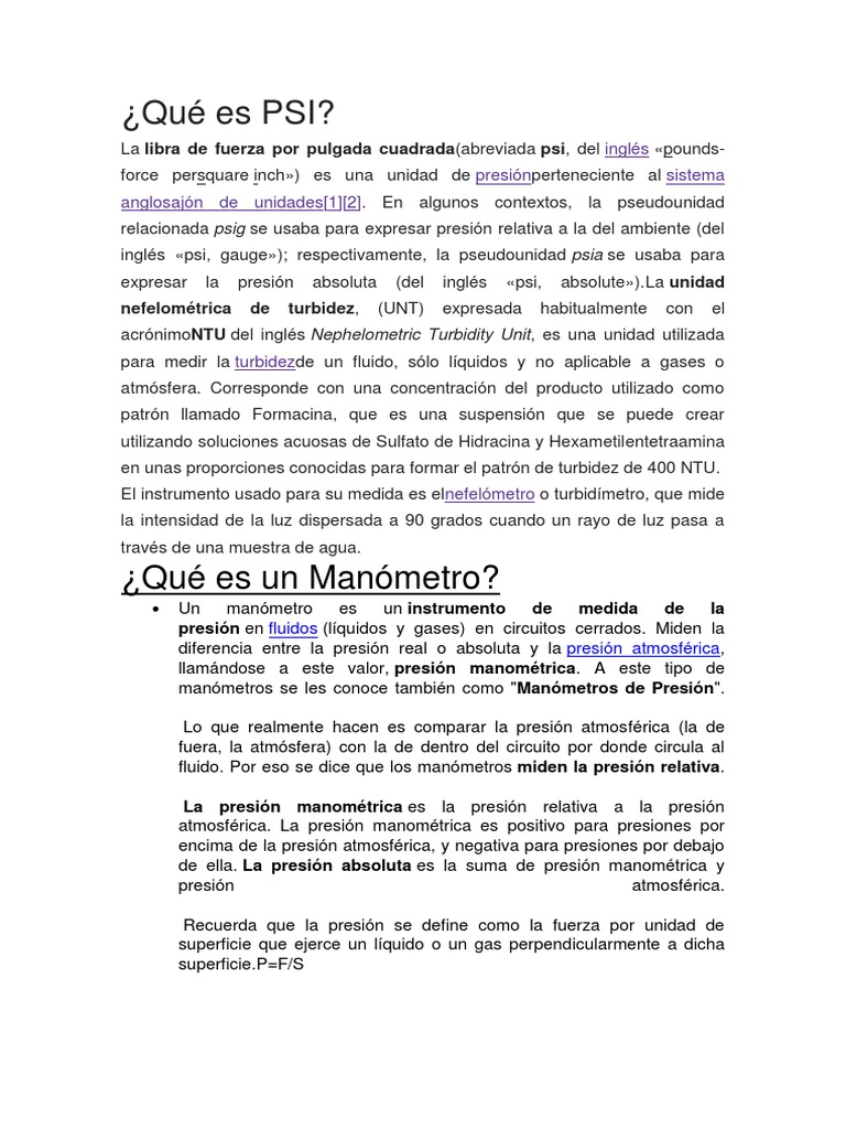Qué Es PSI | PDF | Fases de la materia | Materiales