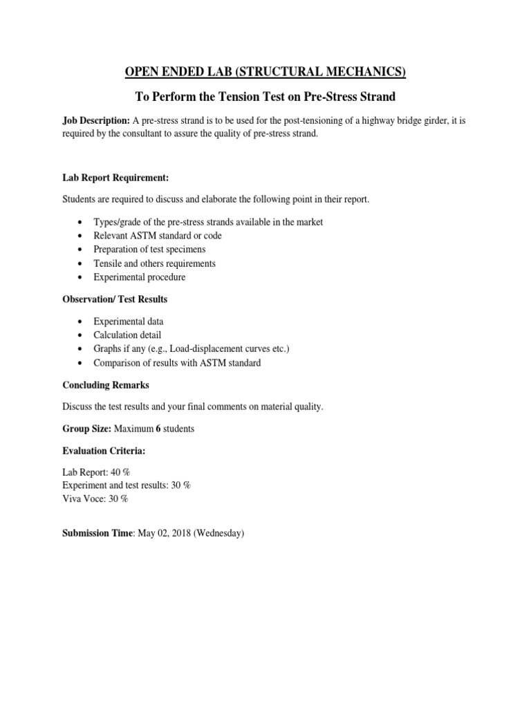Open Ended Lab Structural Mechanics | PDF